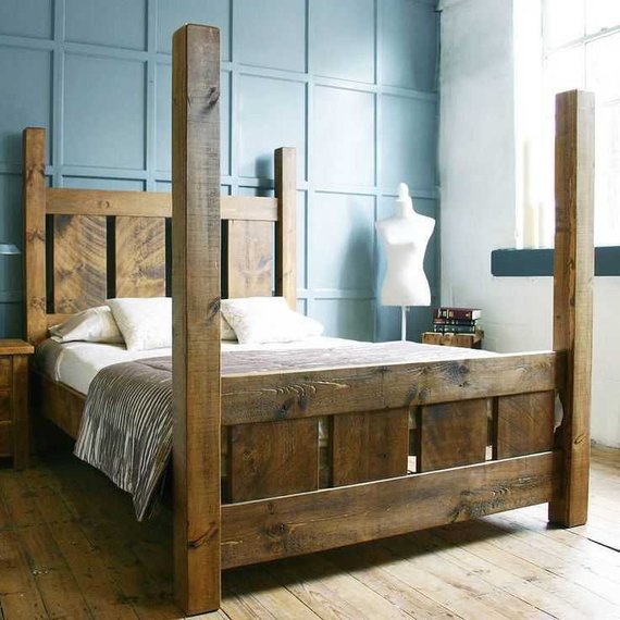 Reclaimed Rustic Barn Wood Bed Frame - Woodify USA